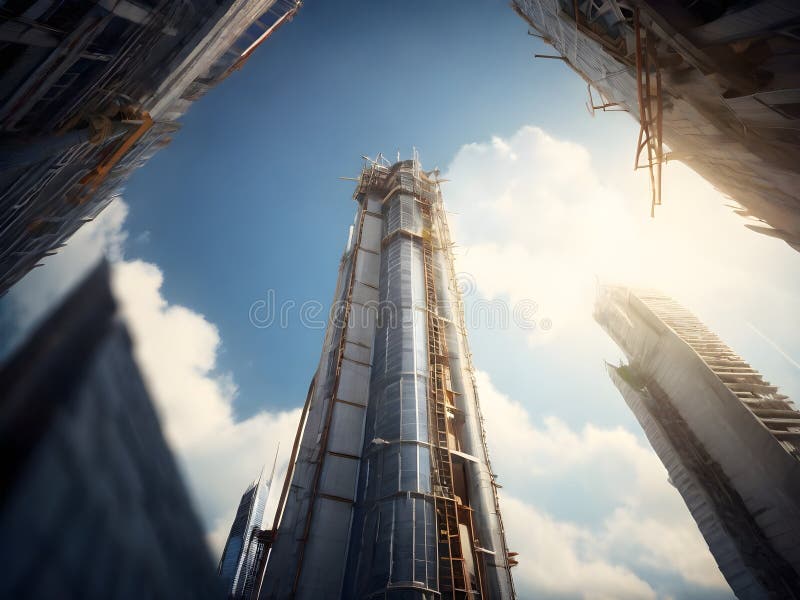 High Rise Modern Building Under Construction Stock Illustration ... High Rise Modern Building Under Construction Stock Illustration ...