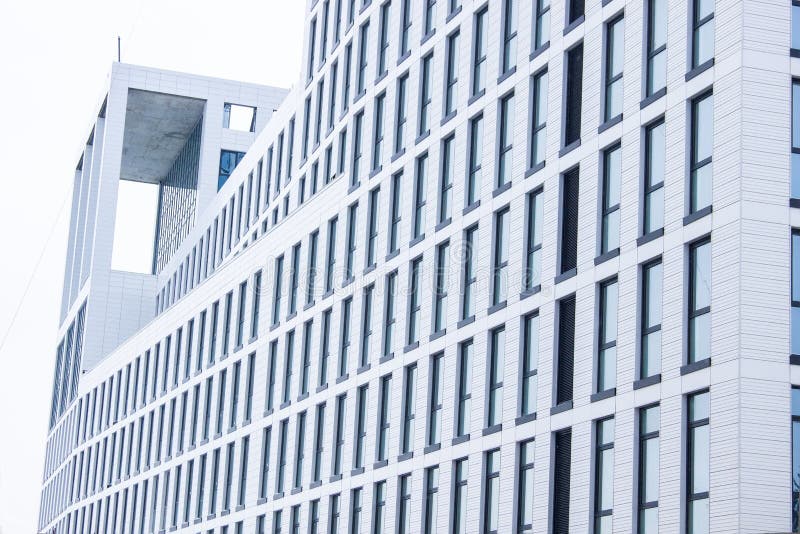 A High-rise Office Building with Blue Glass. View from Side Stock Image ...