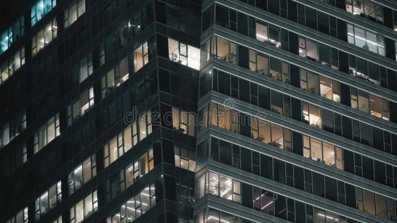High-rise Office Building at Night Stock Video - Video of nightlife ...