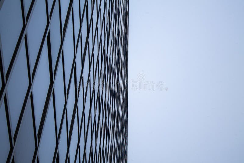 High-rise Office Building with a Set of Windows in the Center of the ...