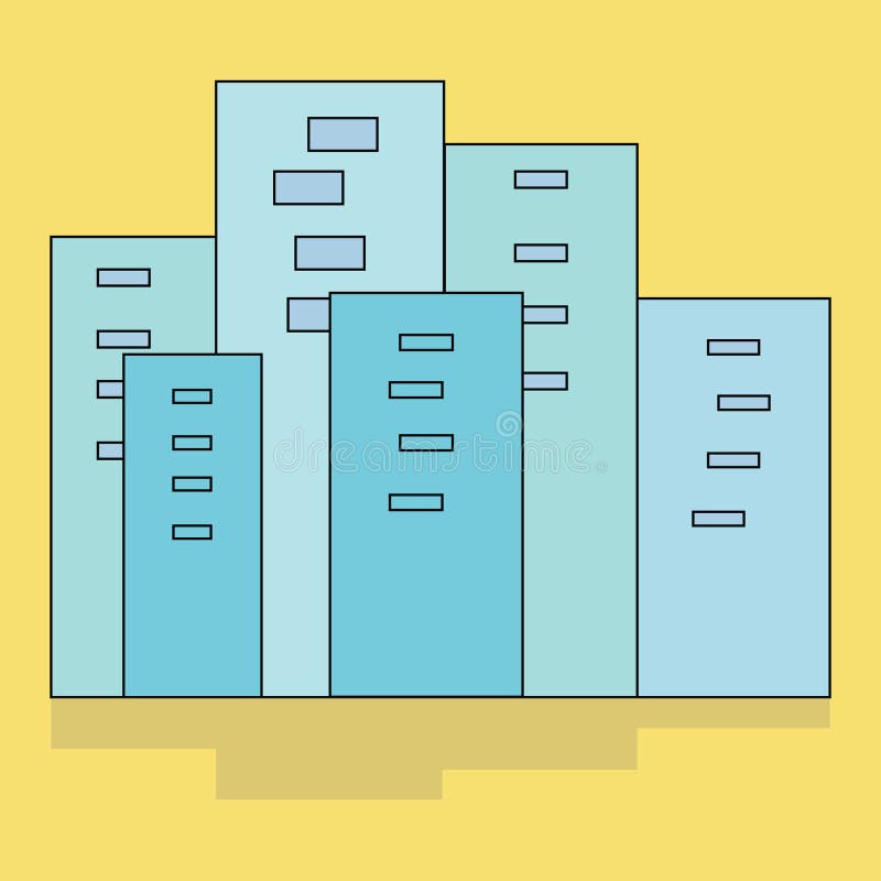 High rise office buildings stock vector. Illustration of architecture ...