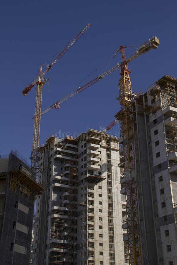 High-rise Residential Buildings Under Construction. Stock Image - Image ...