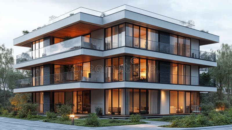 A High-rise Residential Complex with Many Windows Stock Image - Image ...