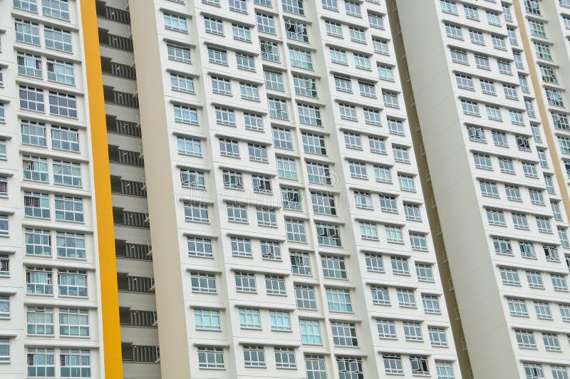 High-rise Residential Flat White Apartments with Some Windows Open ...