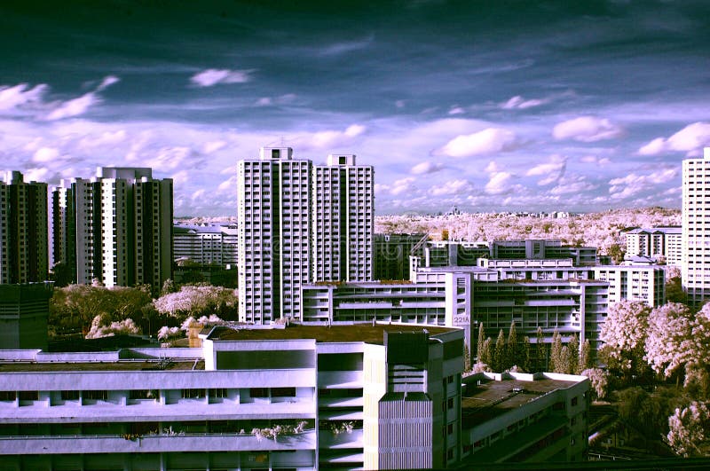 High Rise Scene stock photo. Image of infrared, apartment - 3590934
