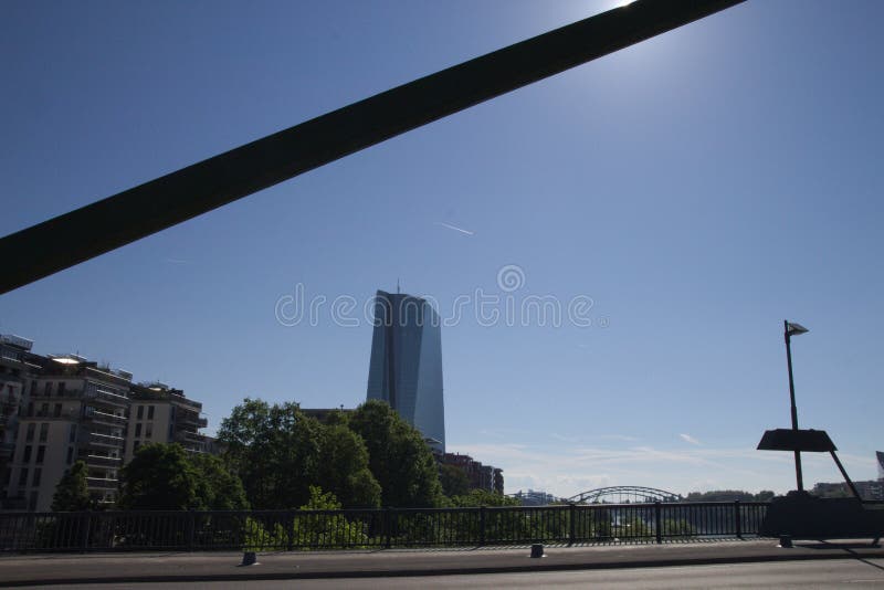 High-rise Skyline and Bridge in Frankfurt on Main Germany #5 Editorial ...
