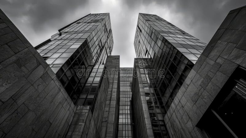High-rise Structures Dramatic Black and White Urban Photography ...