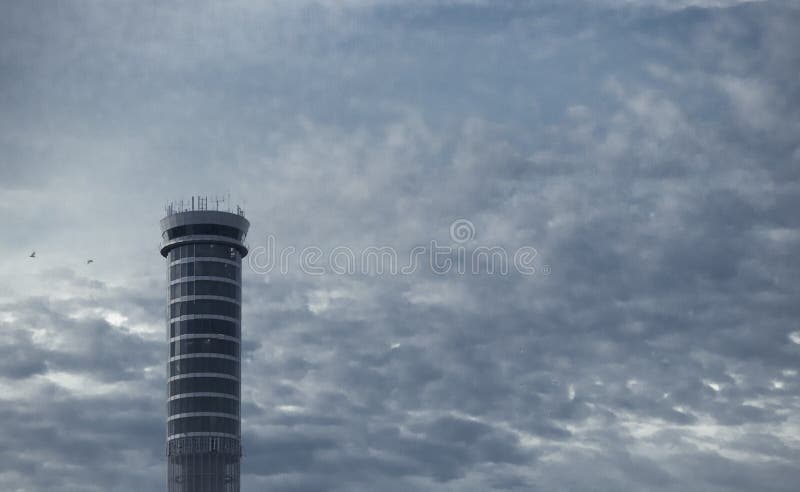 High Rise Tower with Backdrop of Cloudy in Fresh Blue Sky Stock Image ...