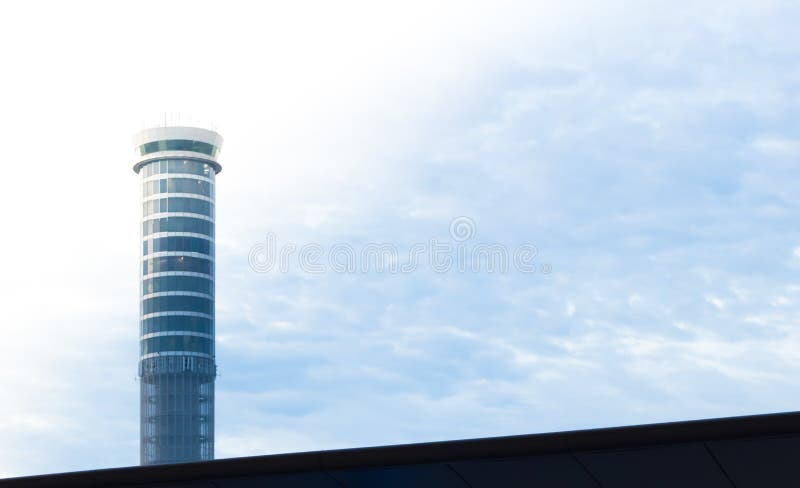 High Rise Tower with Backdrop of Cloudy in Fresh Blue Sky Stock Image ...