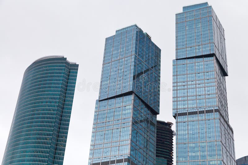 High-rise Towers of Business Center Stock Image - Image of cloudy ...