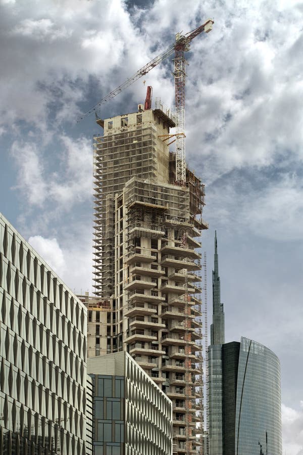 High Rise Under Construction Stock Image - Image of build, bricklayer ...