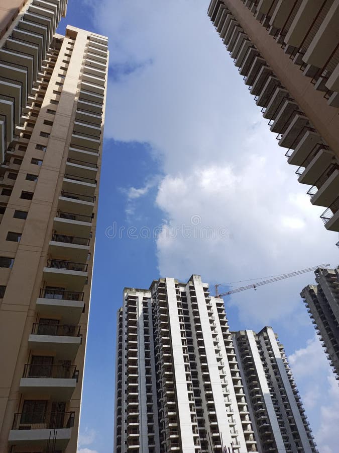 High-rise Under Construction Residential Building Stock Photo - Image ...