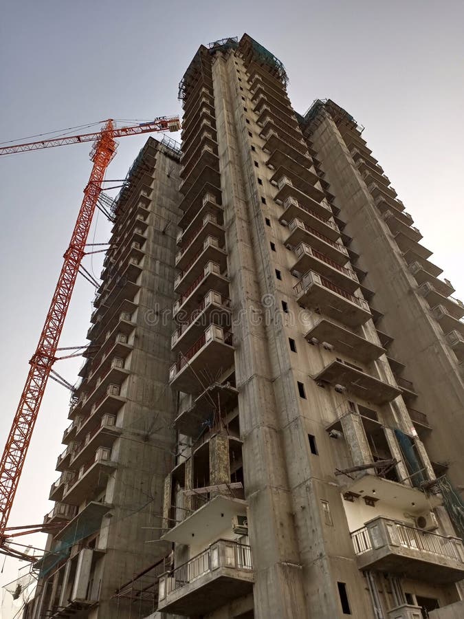 High-rise Under Construction Residential Building Stock Image - Image ...