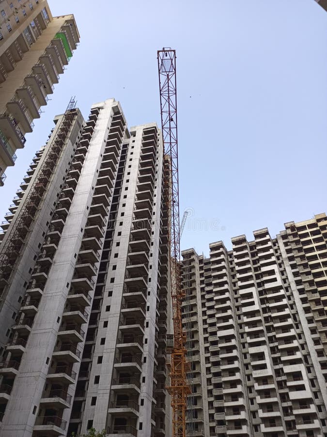 High-rise Under Construction Residential Building Stock Photo - Image ...