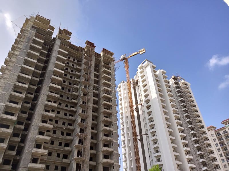 High-rise Under Construction Residential Building Stock Image - Image ...