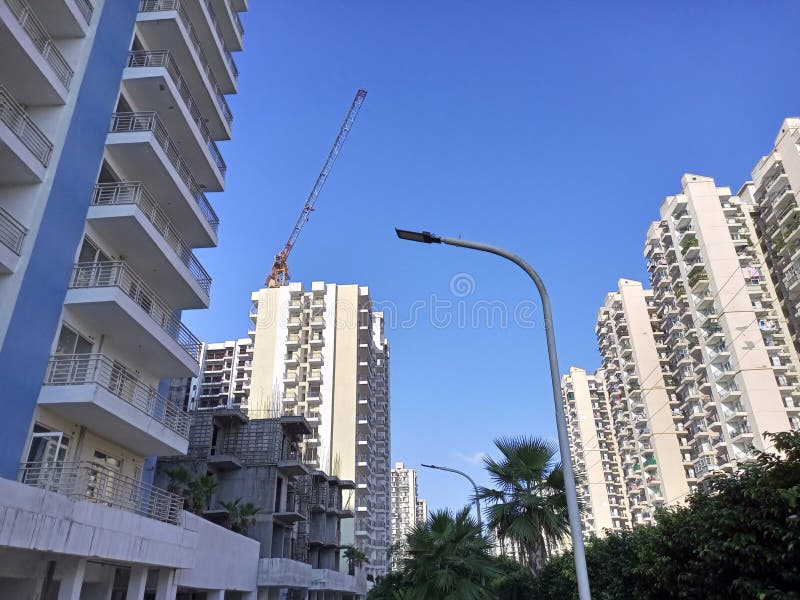 High-rise Under Construction Residential Building Stock Image - Image ...