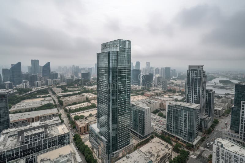 High-rise with View of Busy Metropolis, Surrounded by Bustling ...