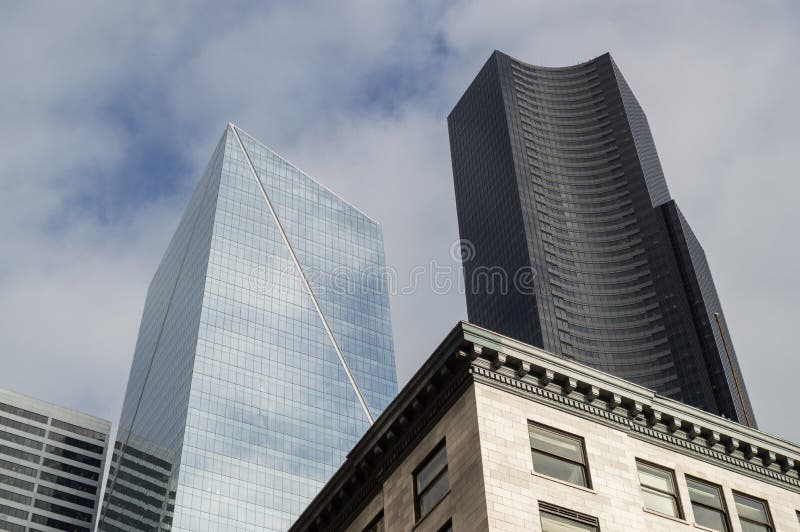High Rises, Office Buildings in Downtown Seattle, Washington, USA Stock ...