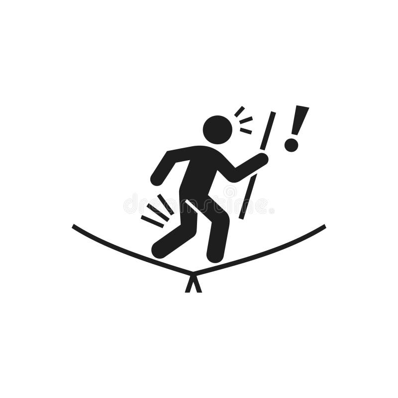 High-Risk Balancing Icon stock vector. Illustration of rope - 361856659