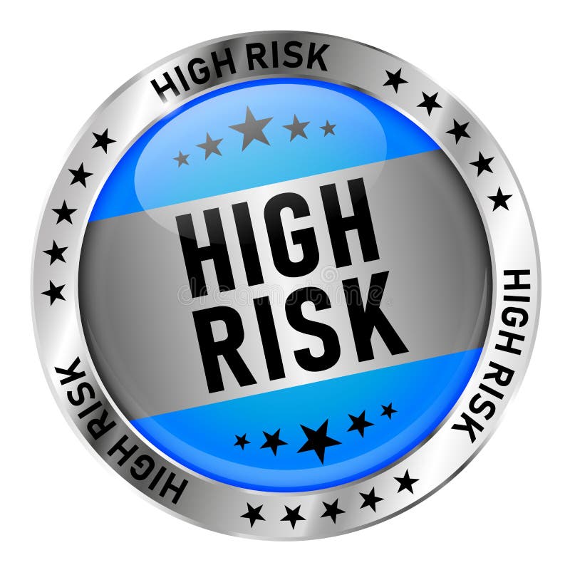 High Risk Isolated Blue Silver Illustration Icon Web Badge Stock ...