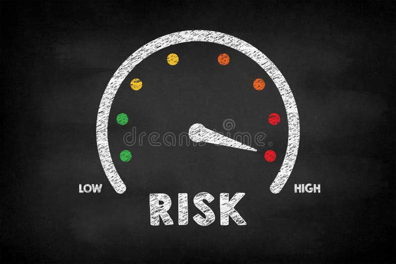 High Risk Meter, Risk Measurement at Indicator on Blackboard Stock ...