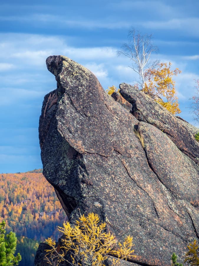 A High Rock in the Forest Called Golden Eagle Stock Image - Image of ...