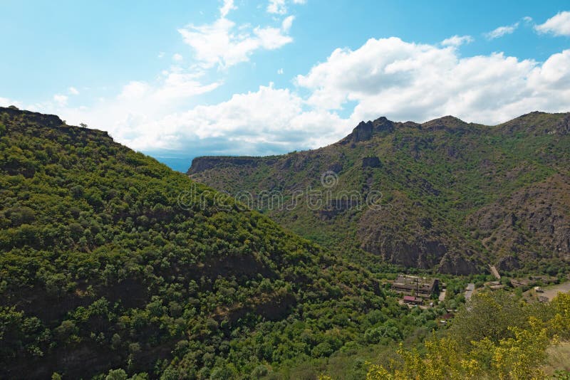 High Mountains Covered by Forest and Cliffs Stock Image - Image of ...