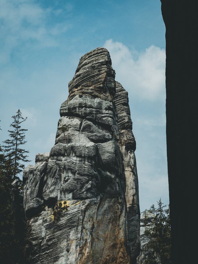 High Rocks and Trees in the Mountains Stock Photo - Image of grey ...