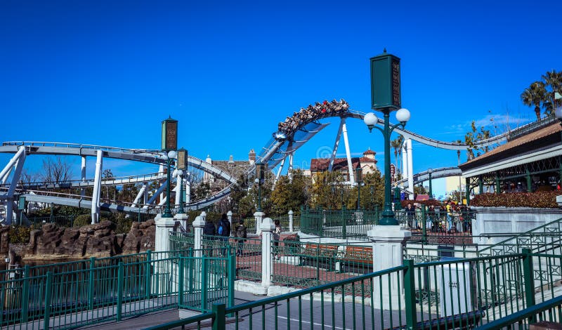 Roller Coaster in Universal Studios in Osaka, Japan Editorial ...
