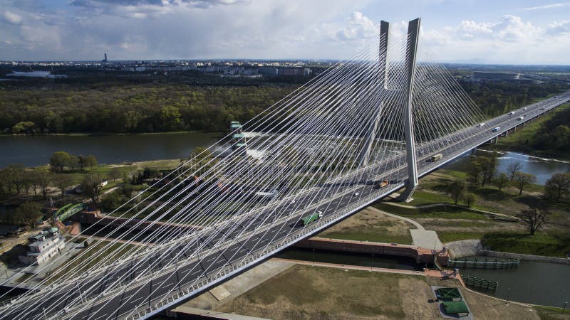 High Rope Bridge Over the River Stock Photo - Image of tourism, poland ...