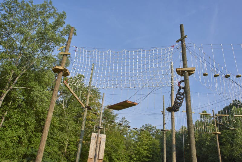 High Ropes Course stock image. Image of exciting, building - 207379067