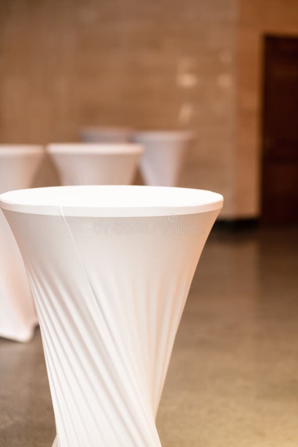 High Round Table for Banquets and Parties Stock Photo - Image of ...