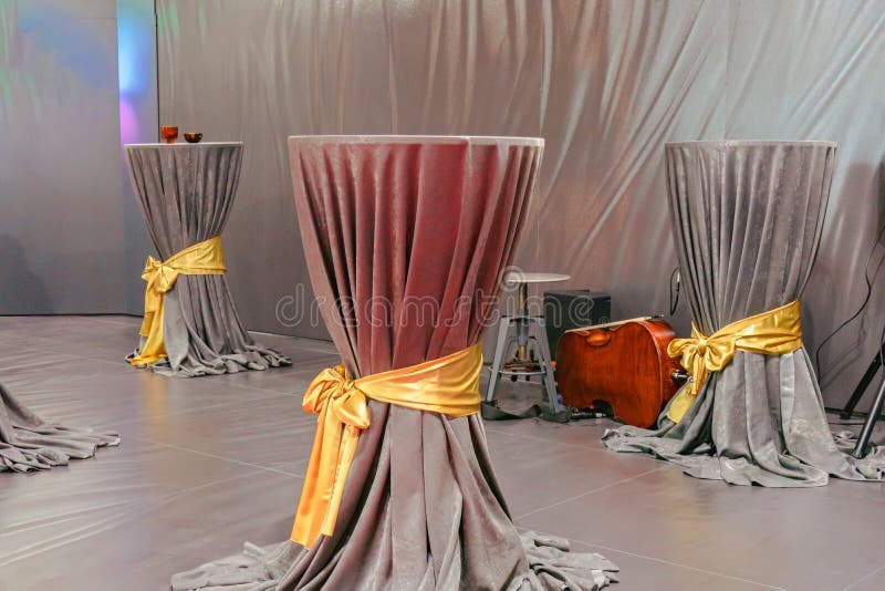 High Round Table for Banquets and Parties Stock Photo - Image of ...