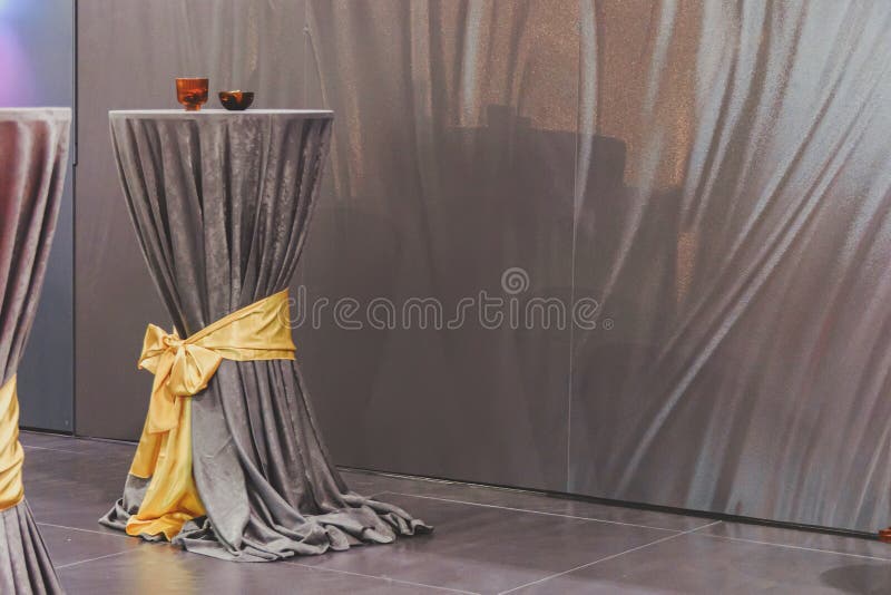 High Round Table for Banquets and Parties Stock Photo - Image of ...