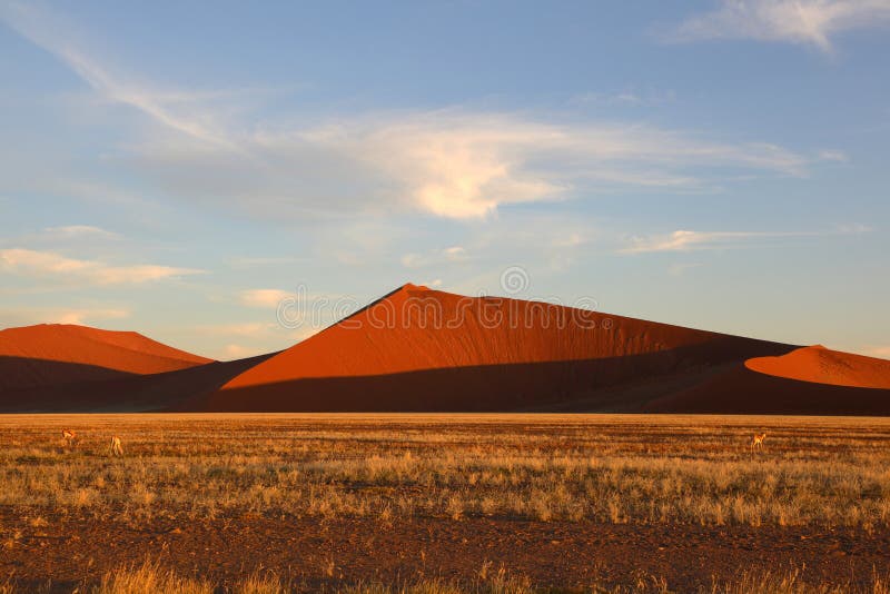 High Sand Dunes in Namib Naukluft NP Stock Image - Image of blue ...