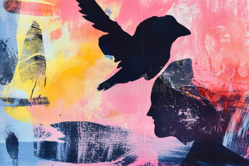 A High-saturation Risograph Collage with Layered Silhouettes, Offset ...