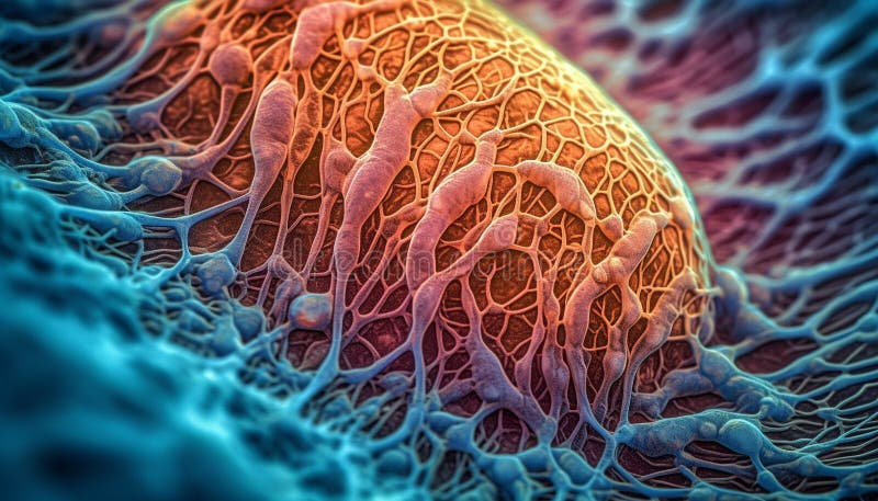 High Scale Magnification Reveals Bacteria on Human Cell Generated by AI ...