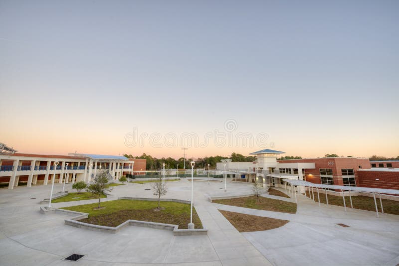 Courtyard at High School stock photo. Image of shadow - 28332952