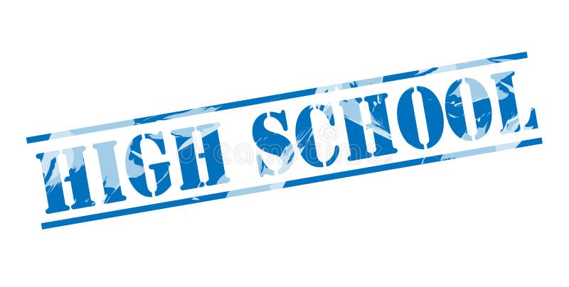 High school blue stamp stock illustration. Illustration of banner ...