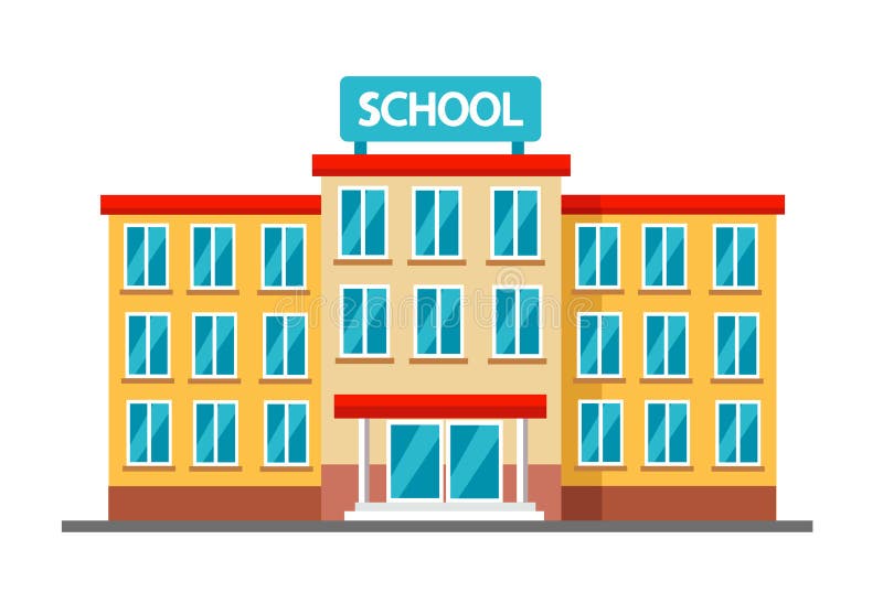 High school building stock vector. Illustration of school - 155703455