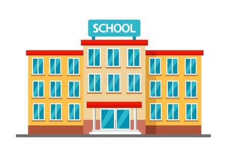 High school building stock vector. Illustration of school - 155703455