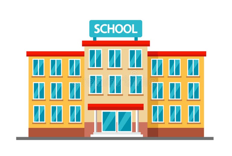 High school building stock vector. Illustration of school - 155703455