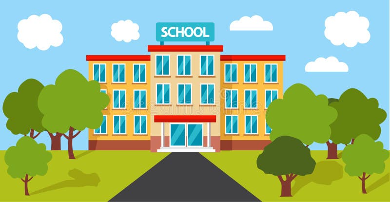 High school building stock vector. Illustration of simple - 156886574
