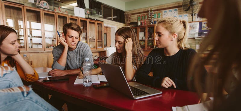 Friends Study Together in Classroom Stock Photo - Image of girls ...