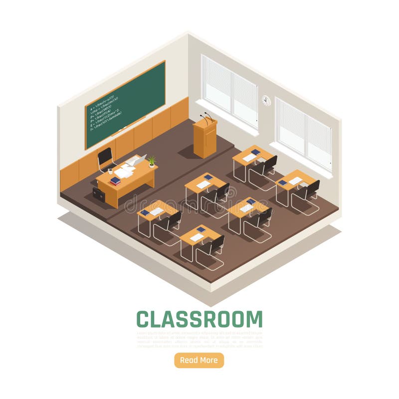 High School Classroom Composition Stock Vector - Illustration of design ...