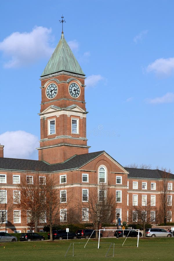 High School with Clocktower Stock Photo - Image of field, high: 4264164