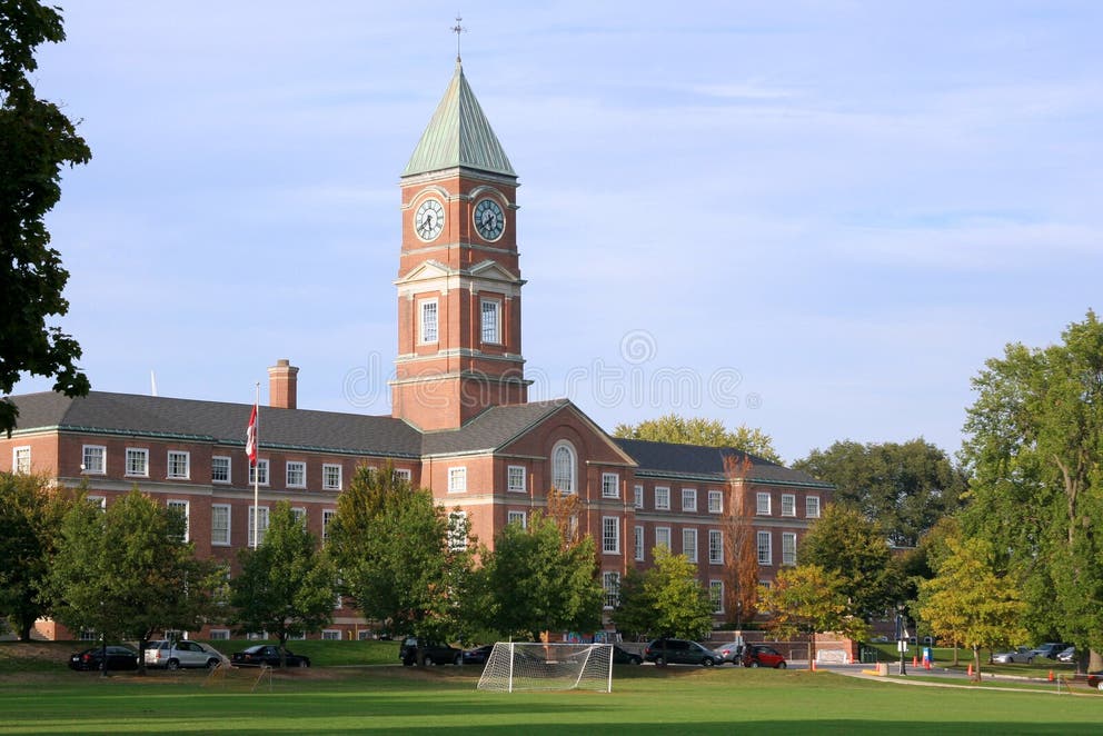 High School with Clocktower Stock Photo - Image of field, high: 4264164