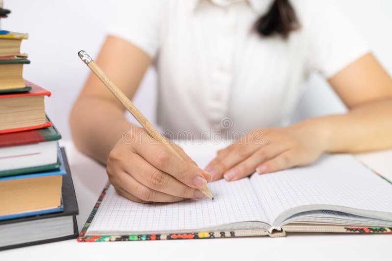 Student Preparing for College Test, Exam, Reading Book, Studying ...