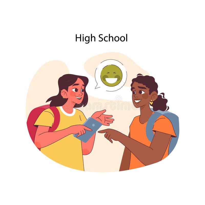 School Interactions Concept. Flat Vector Illustration Stock Vector ...