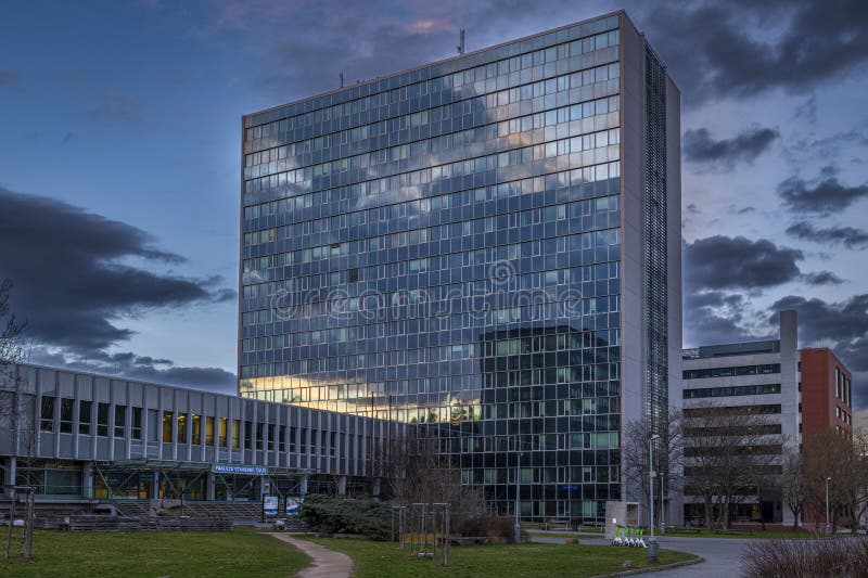 High School in Dejvice Part of Capital in Evening in Prague 02 24 2024 ...